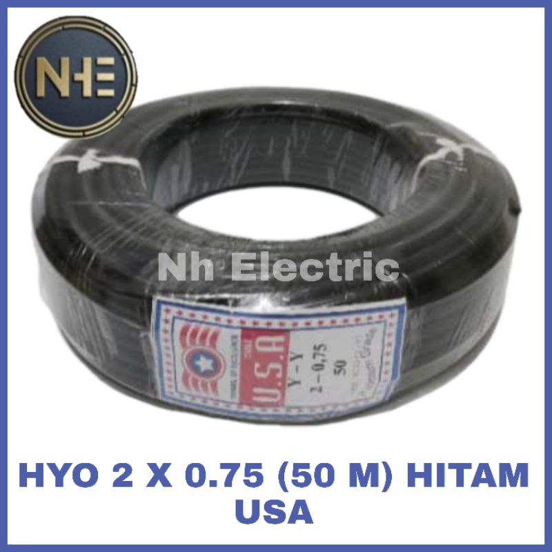 Jual Kabel Listrik Hyo 2x0,75mm Hitam 50 Meter Usa - Kabel Serabut Hyo 2x0.75mm 50M Black Usa ...