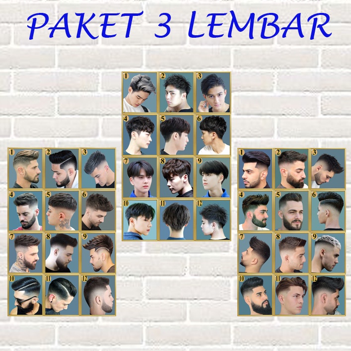 Jual poster babershop,pangkas rambut dan salon model pria terbaru paket ...