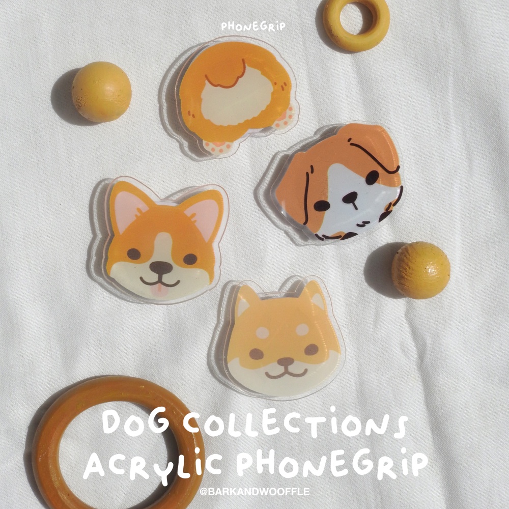 Jual BARK AND WOOFFLE Acrylic Pop Socket Phone Holder Dog Series ...