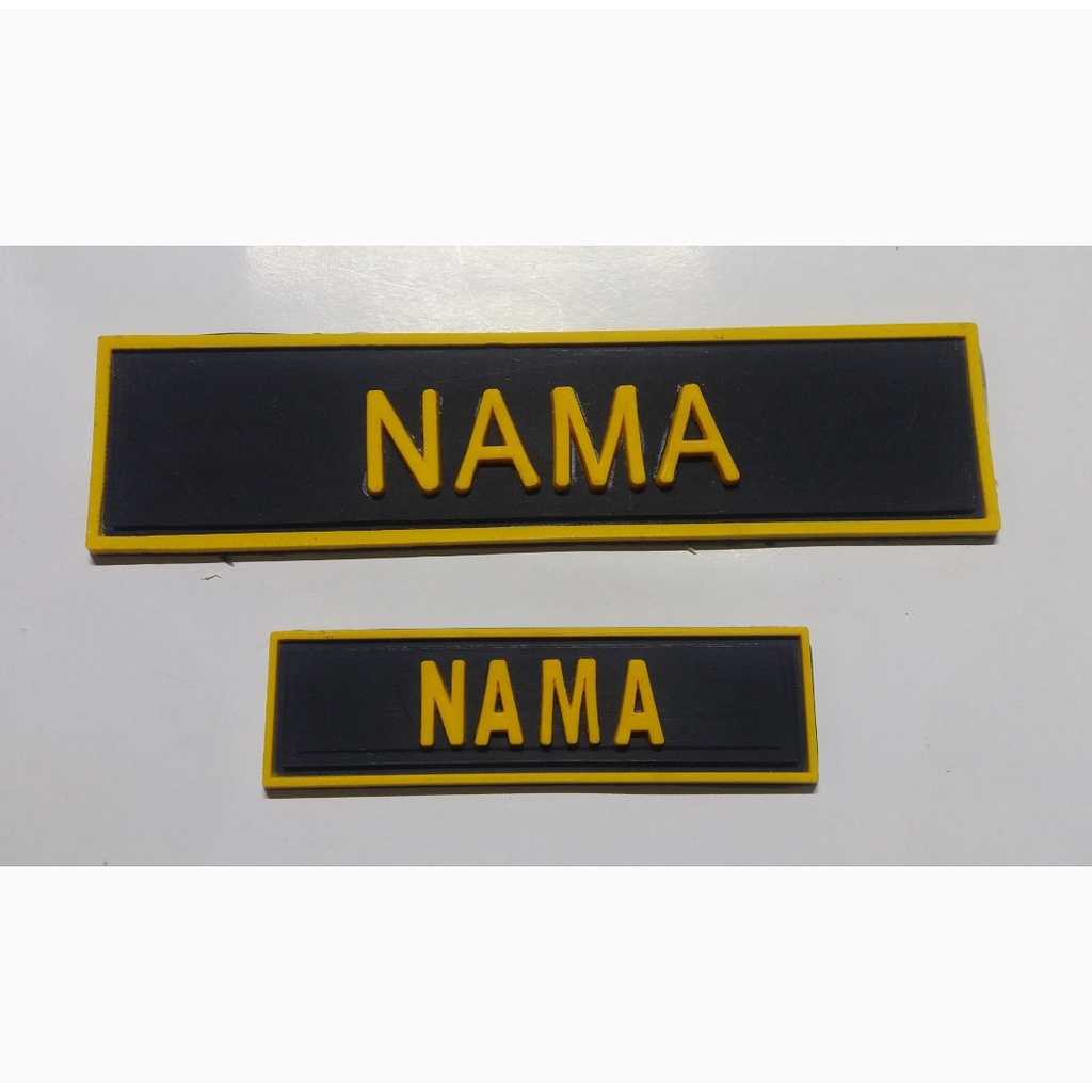Jual patch rubber nametag custom/emblem papan nama karet/tempelan karet ...