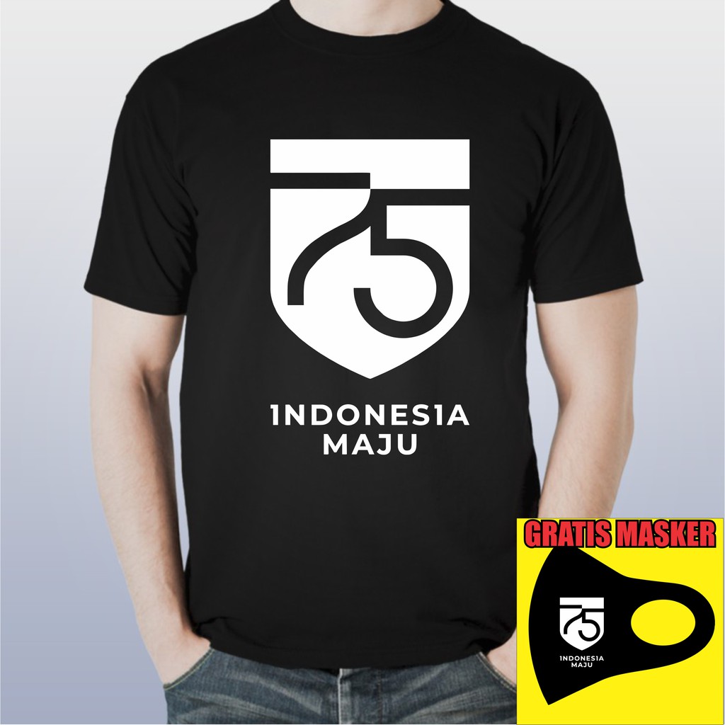 Jual KAOS BONUS MASKER TEMA KEMERDEKAAN RI 75 INDONESIA MAJU - HUT RI ...