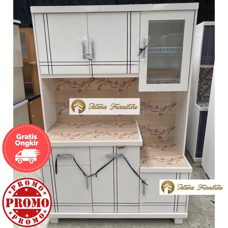 Jual RAK PIRING LEMARI PIRING MINIMALIS 3 PINTU MAGICCOM FULL DUKO ...