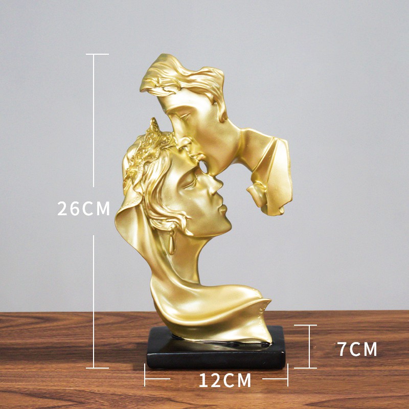 Jual Patung hias hiasan meja rak mewah gold emas hadiah pacar kado ...