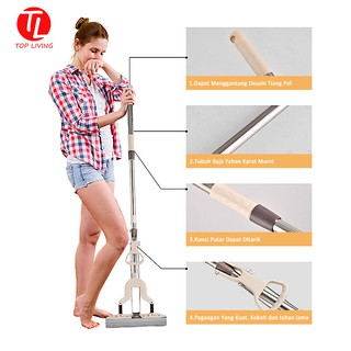 Jual TOPLIVING Alat Pel Karet Spons Sponge Mop Refill Karet Mop Pel ...