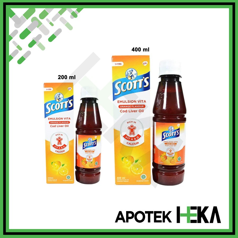 Jual Scott's Emulsion Vita Rasa Jeruk - Minyak Ikan Kod 200 ml / 400 ml ...