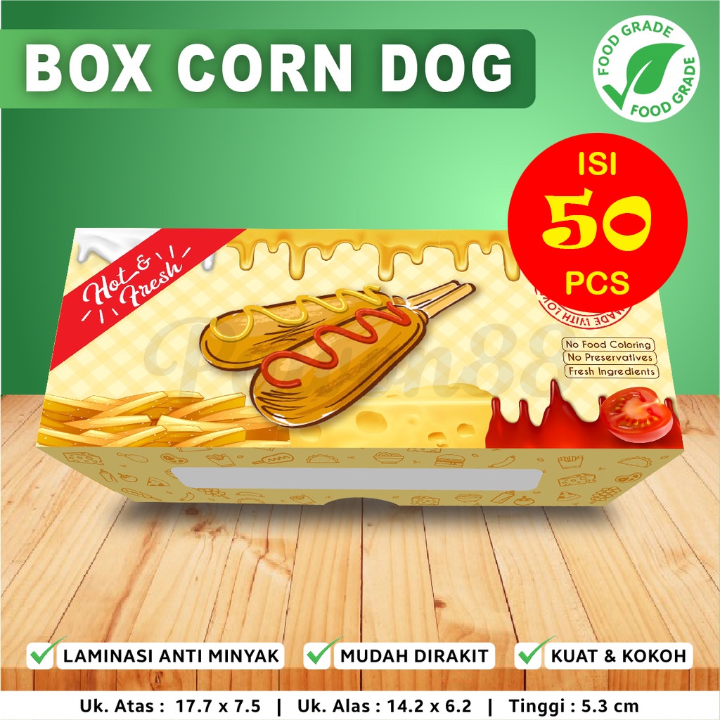 Jual Box Corn Dog - Kotak Corndog - HOT & FRESH - FC- (50 pcs) | Shopee ...