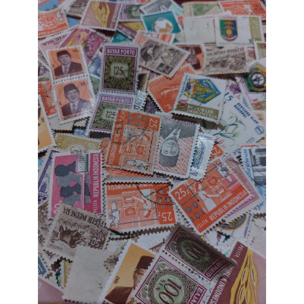Jual perangko prangko materai indonesia murah campur | Shopee Indonesia