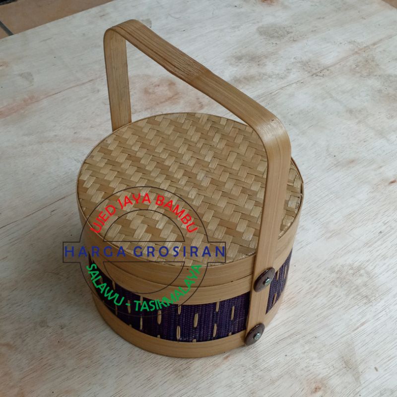 Jual Rantang Bambu Bulat Diameter 20 cm Anyaman Tikar Ungu | Shopee ...