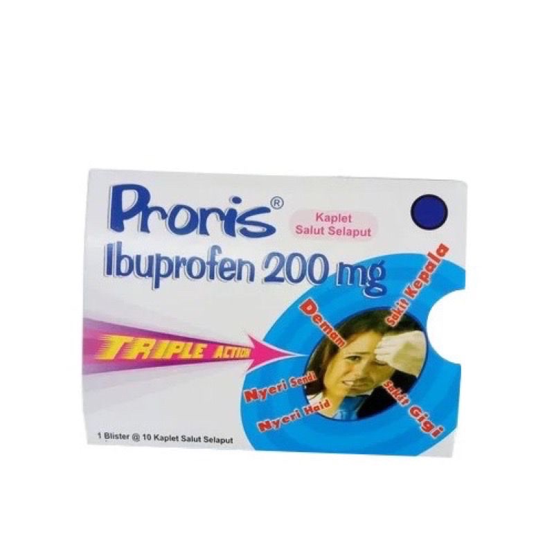 Jual Proris Ibuprofen 200 Mg Triple Action Strip 10 Tablet - Pereda ...