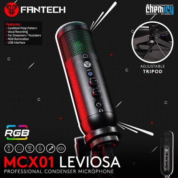 Jual Fantech Leviosa MCX01 RGB Condenser Gaming Microphone | Shopee Indonesia
