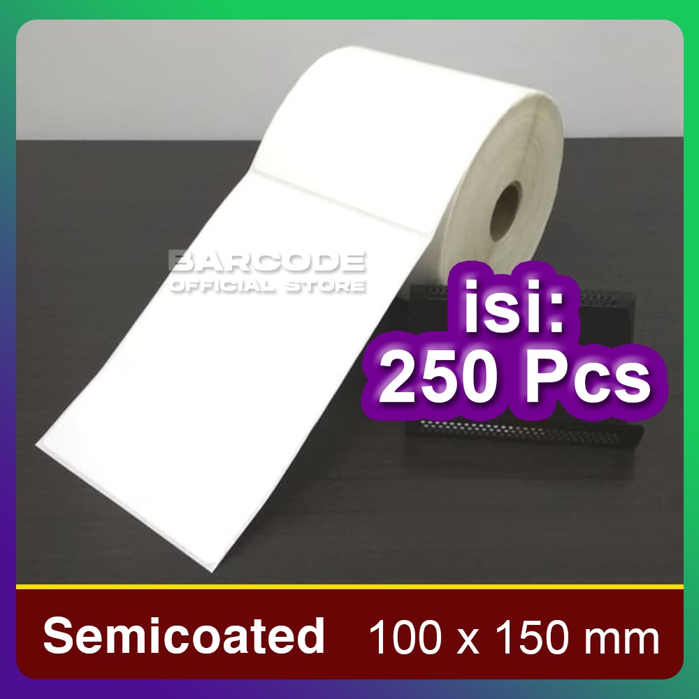 Jual Kertas Stiker Label Barcode 100x150 mm Semicoated Printer Barcode ...