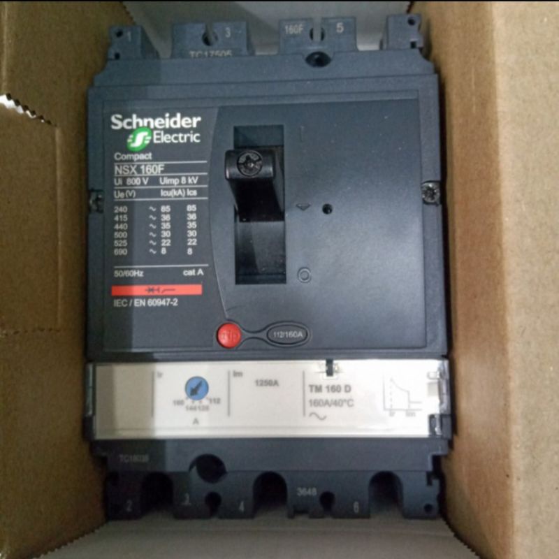 Jual MCCB SCHNEIDER NSX160F 125A, 160A 3P 36kA | Shopee Indonesia
