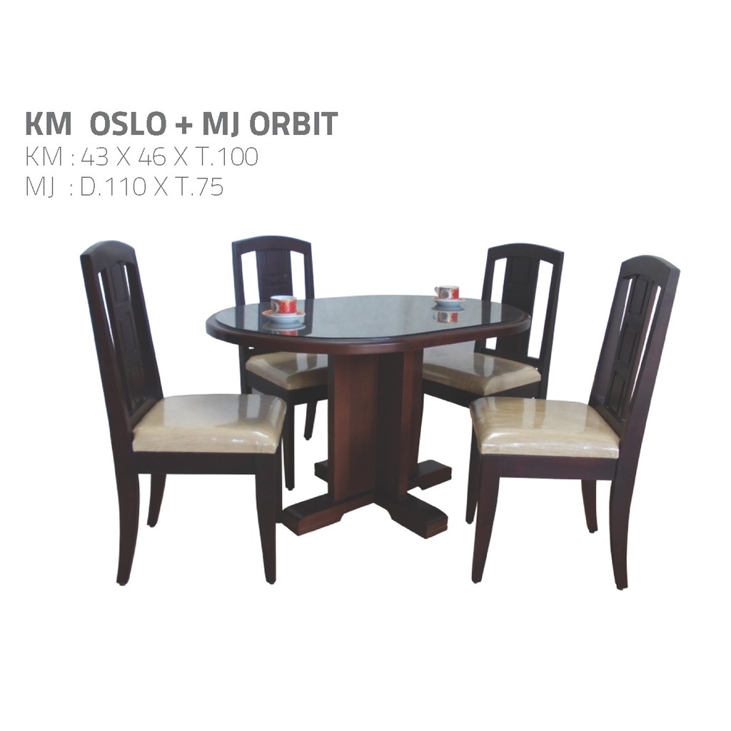 Jual Meja Makan Orbit Dengan Kursi Makan Oslo (SET LENGKAP) | Shopee ...