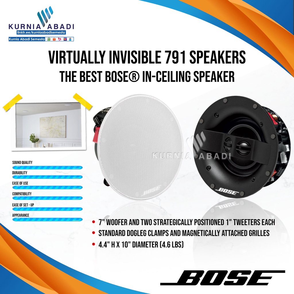 Jual BOSE Virtually Invisible 791 Speakers CEILING & IN-WALL SPEAKER ...