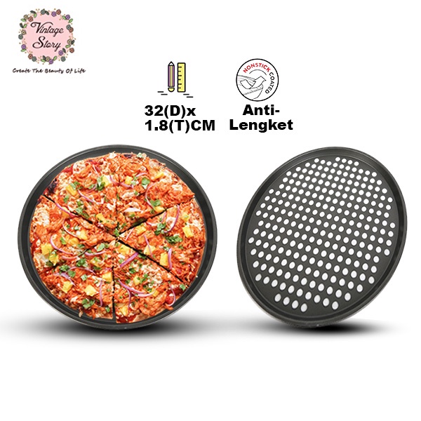 Jual Loyang Pizza Bulat Ada Lubang Round Baking Tray Anti Lengket High ...