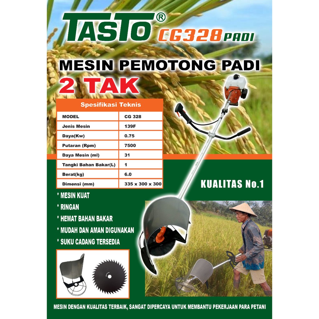 Jual Mesin Pemotong Padi TASTO CG-328 Paddy Reaper | Shopee Indonesia
