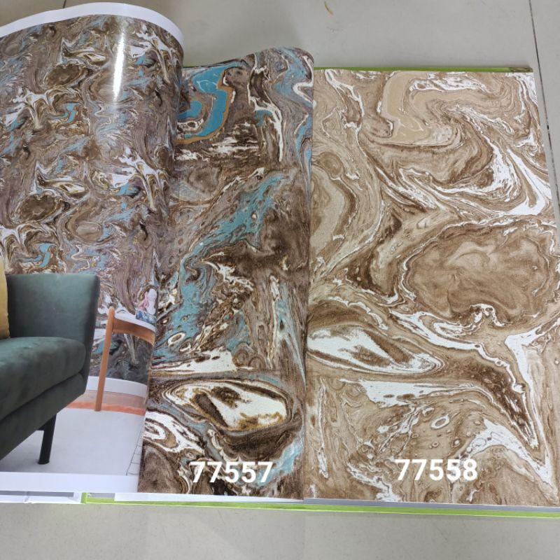 Jual Wallpaper Dinding Marmer Marble Granit Hitam Biru Coklat Abstrak ...