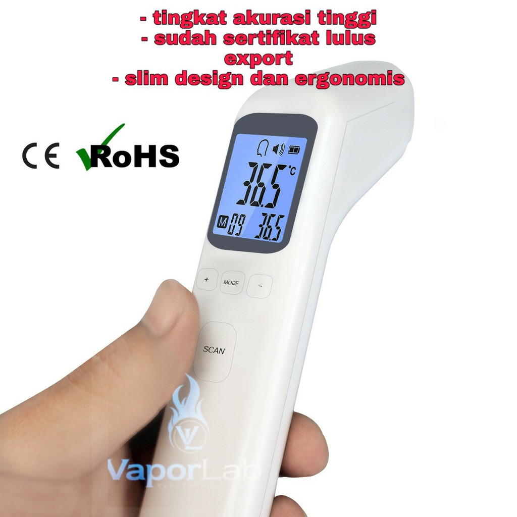 Jual infrared digital thermometer alat ukur suhu termometer tembak dahi ...