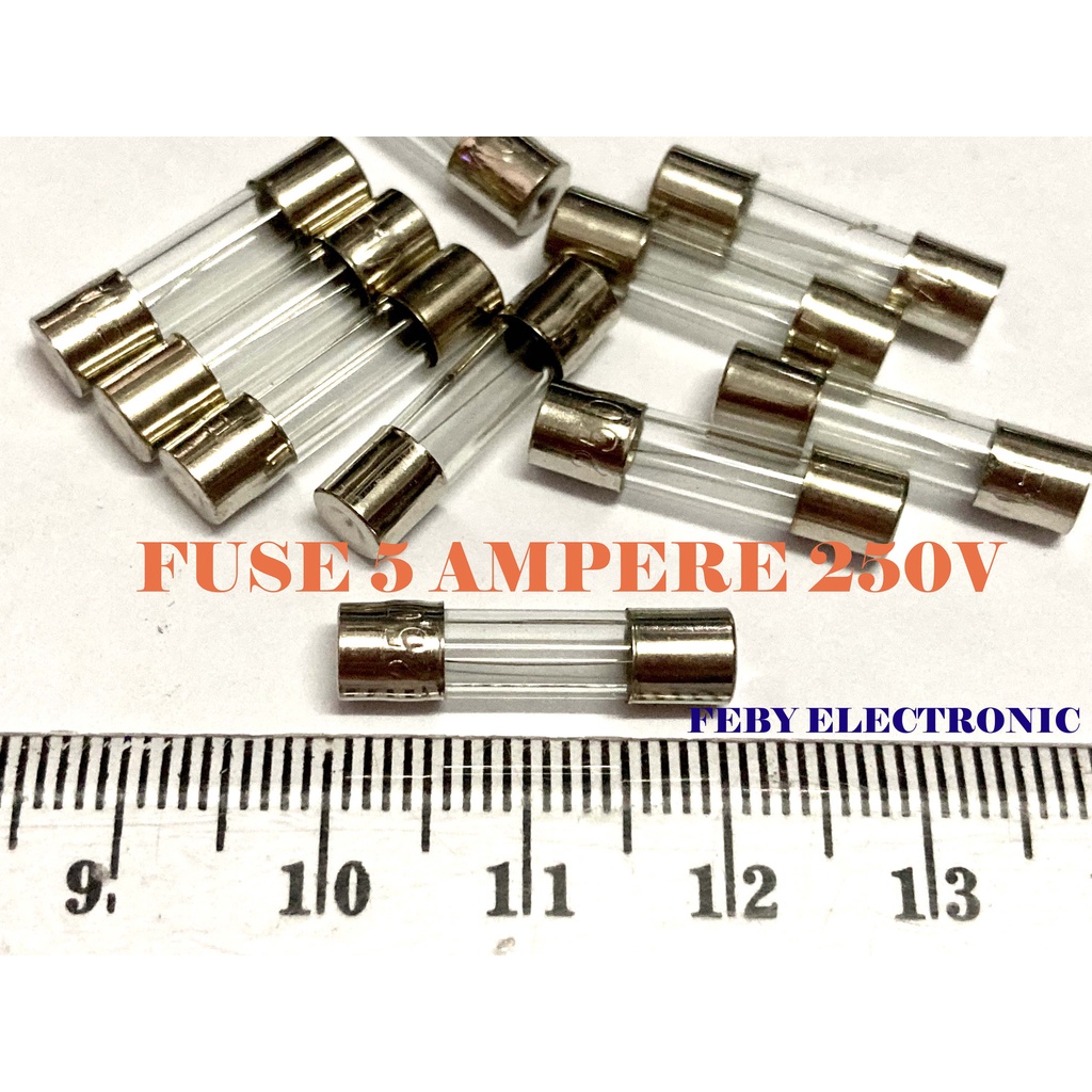 Jual Sekring Tabung Fuse Kaca 5 Ampere 250 volt Kecil 2 cm | Shopee Indonesia