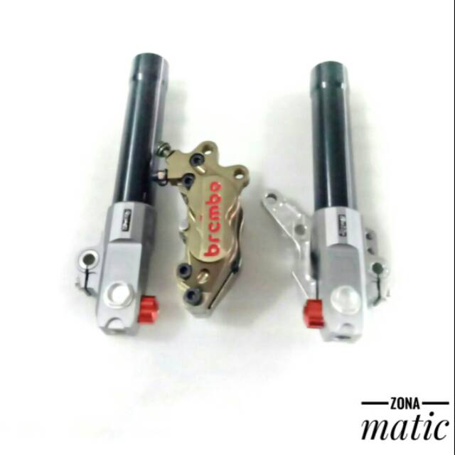 Jual Paketan shock depan rt stage 6 copy ori + breket + kaliper brembo ...