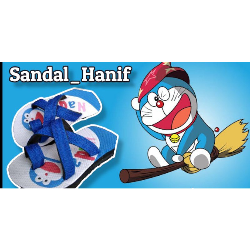 Jual Sandal Hanif Store - SANDAL NAMA KARAKTER Doraemon Free Cetak Nama ...