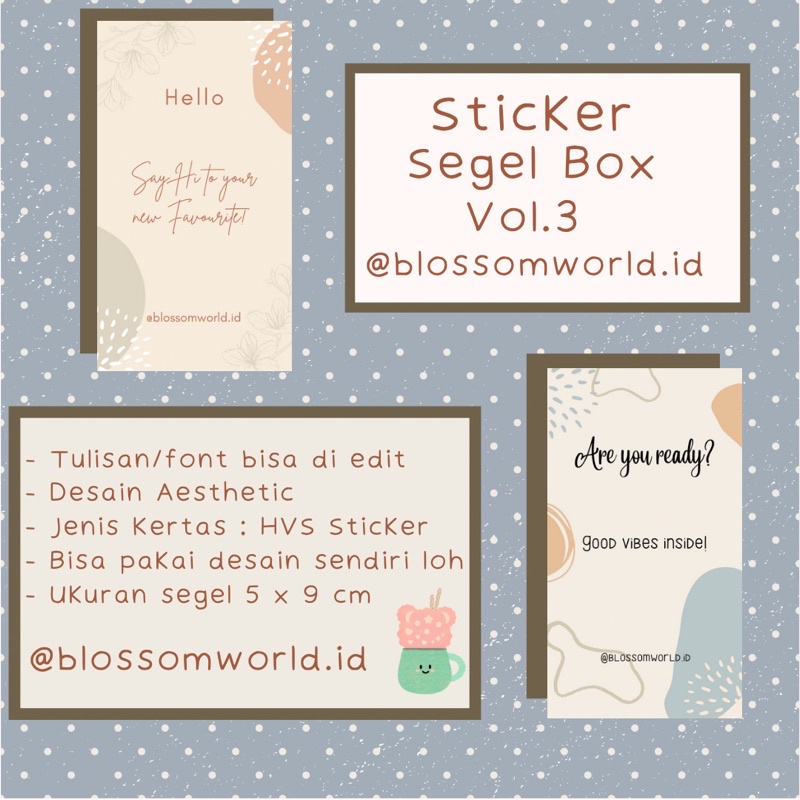 Jual Sticker Segel Box Volume 3 / Segel Box Hampers / Segel Box ...