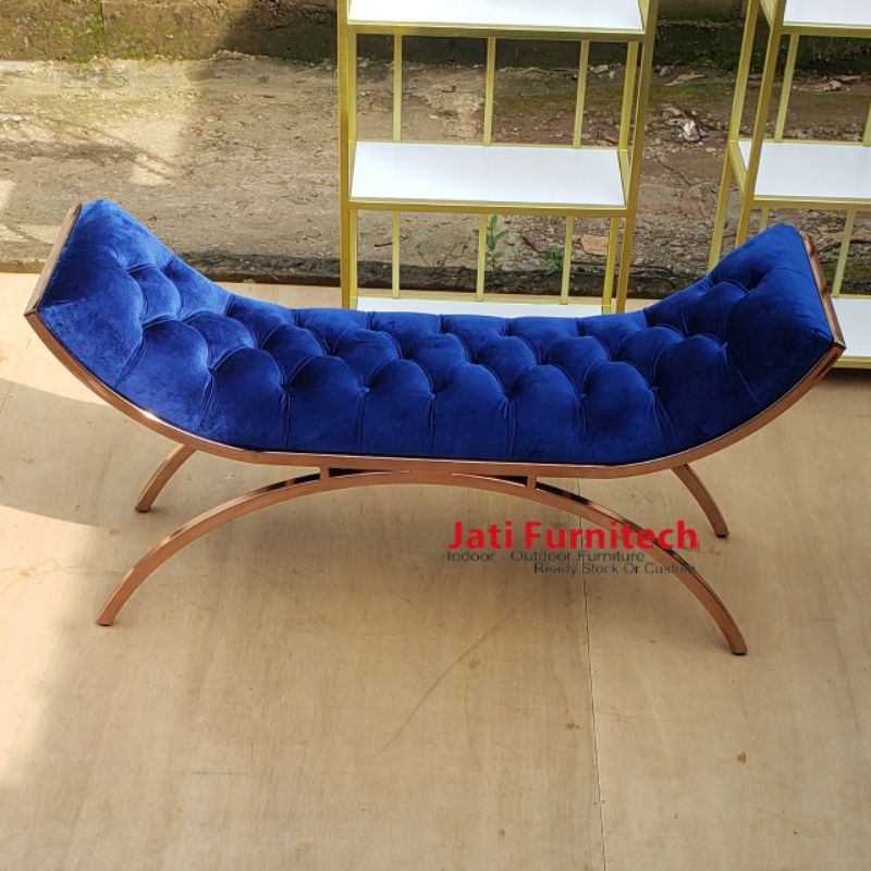Jual Sofa Bench Lengkung - Sofa Stainless - Rose Gold | Shopee Indonesia