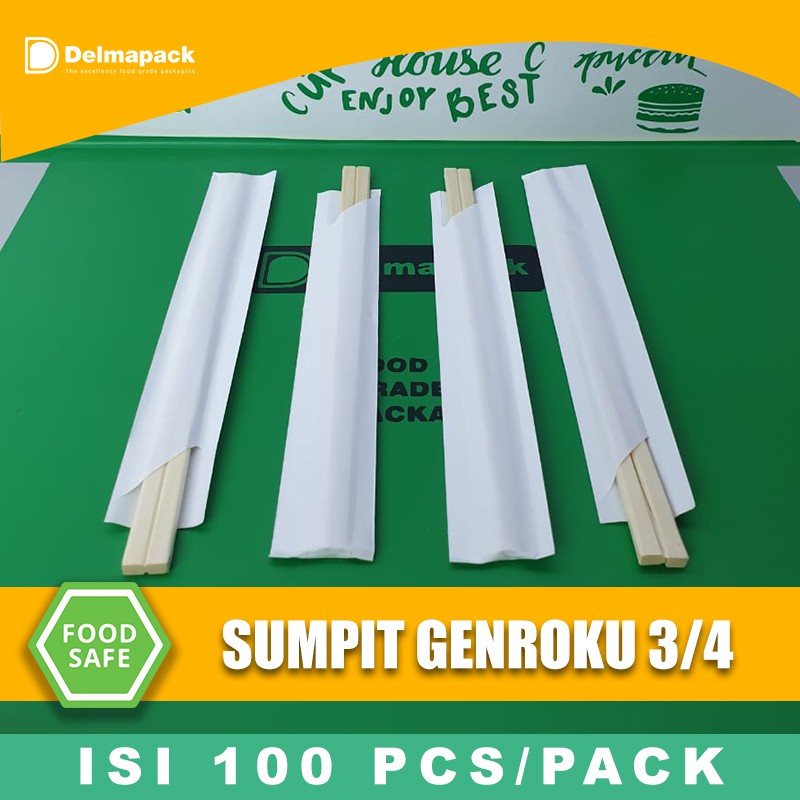 Jual SUMPIT KAYU GENROKU KERTAS 3/4 I CHOPSTIK GENROKU BUNGKUS KERTAS 3 ...