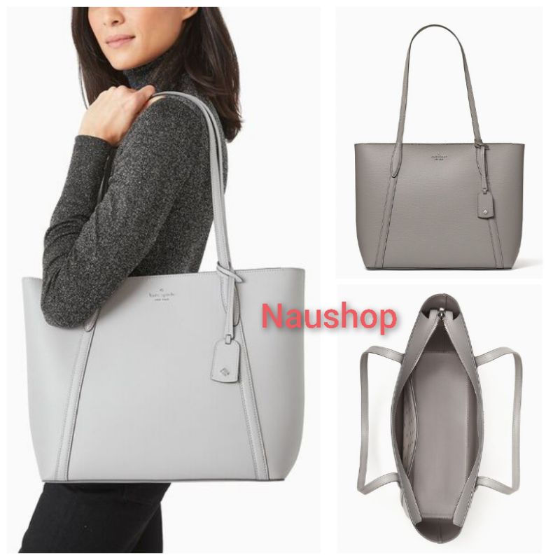 Jual Tas Kate Spade Original Cara Large Tote Nimbus Grey | Shopee Indonesia