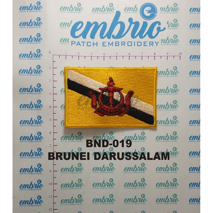 Jual Patch Jogja BND-019 Patches Brunei Darussalam Flag Emblem Bordir Bendera Brunei 7x4,5 ...
