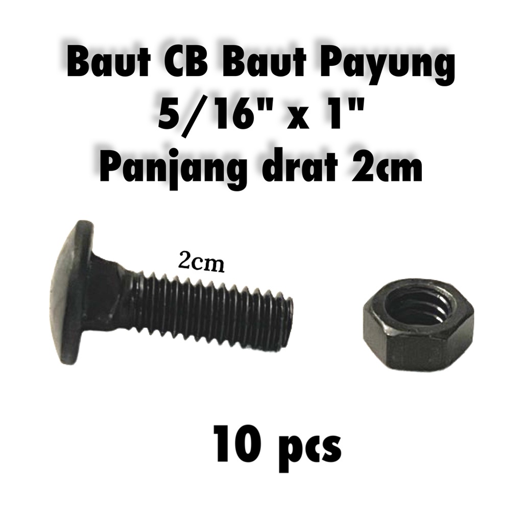 Jual BAUT CB 2CM BAUT BAMPER BAUT PAGAR BAUT PAYUNG 10PCS AB340 ...