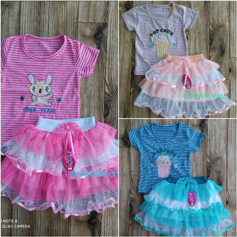 Jual setelan rok tutu susun blaster anak perempuan baju anak perempuan ...