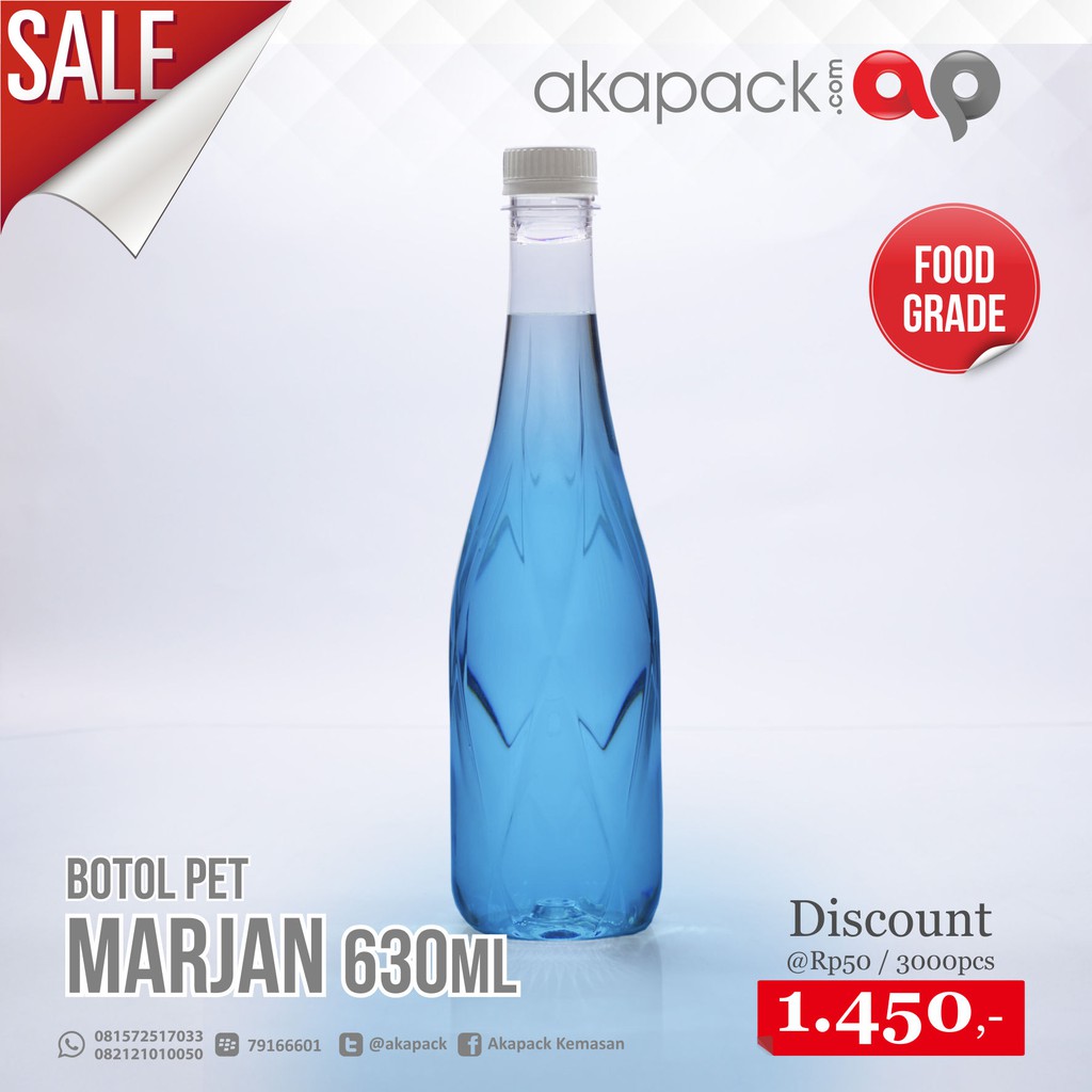 Jual Botol Marjan 630ml minimal 84pcs/ botol plastik 630ml keren ...