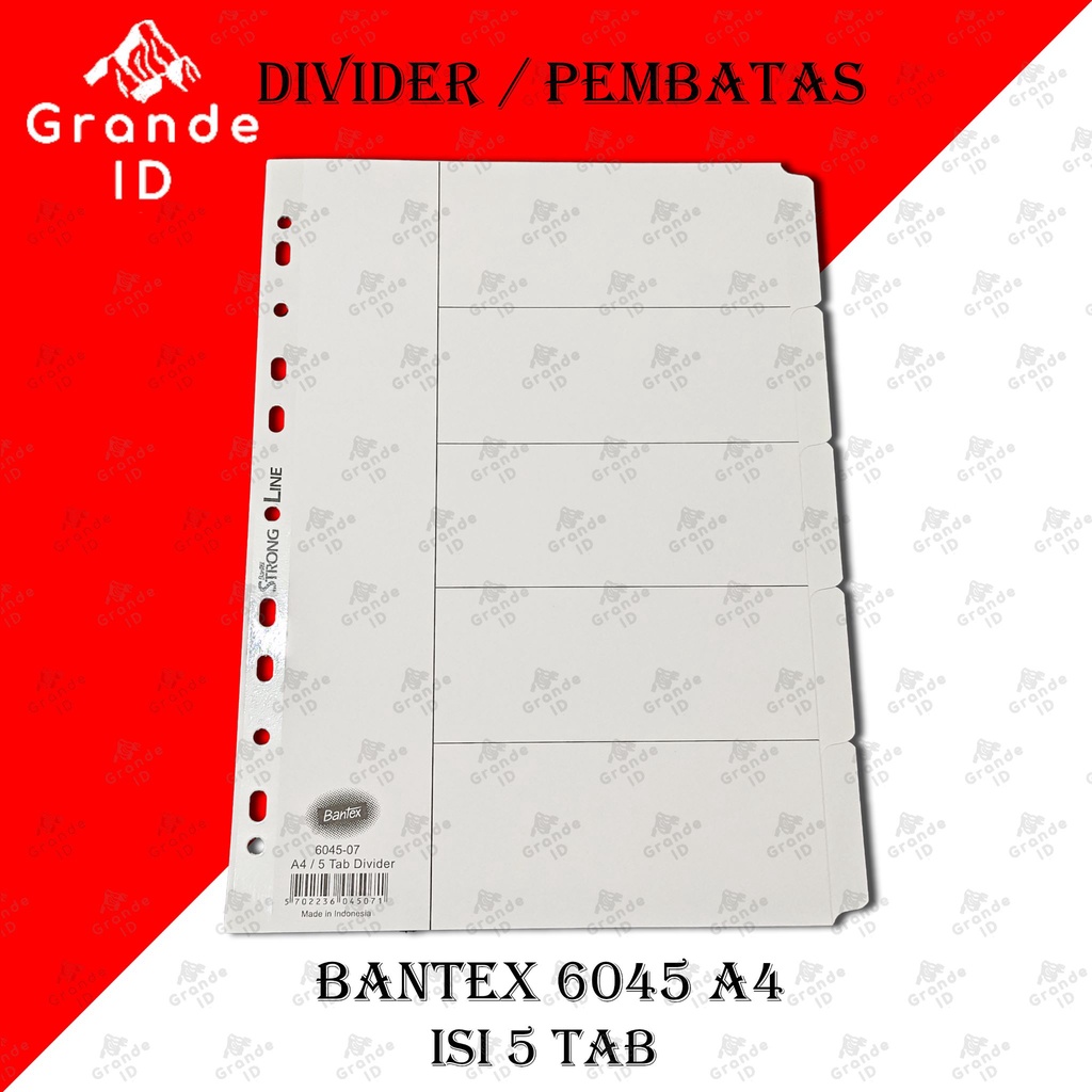 Jual DIVIDER BANTEX 6045 A4 ISI 5 TAB INDEX PEMBATAS FILE | Shopee ...
