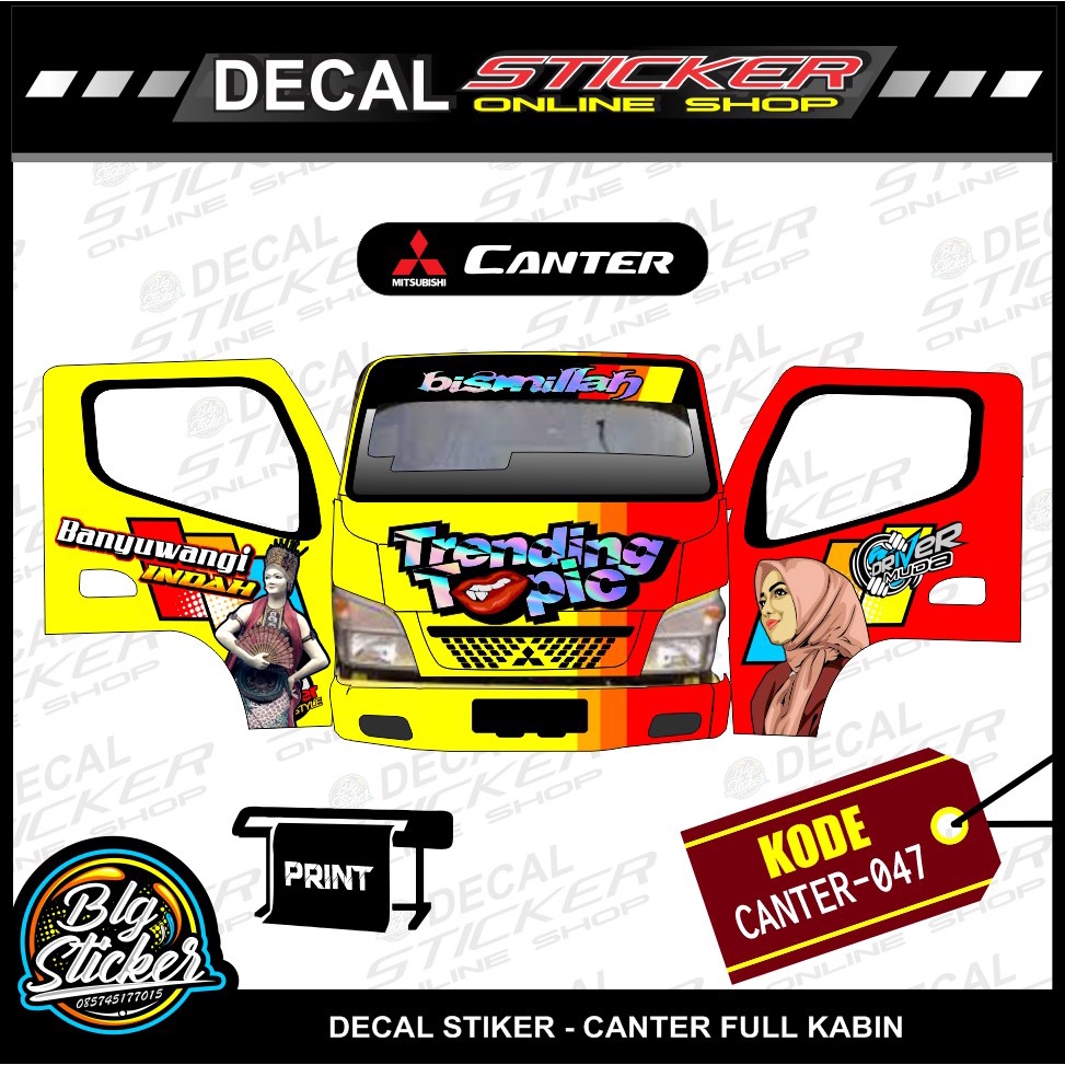 Jual STIKER TRUK CANTER FULL KABIN DECAL STICKER KEREN | Shopee Indonesia