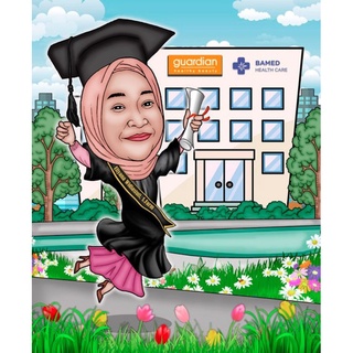 Jual Karikatur digital/ Karikatur sketsa wajah/Tema Graduation ...
