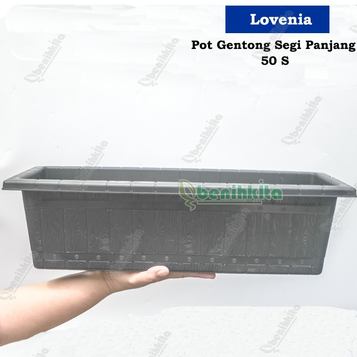 Jual Pot Tanaman-Bunga Segi Panjang S Hitam - 50cm Motif Gentong ...