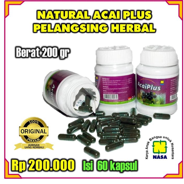 Jual Acai Plus Pelangsing Alami Asli Indonesia Praktis Aman Tanpa Efek ...