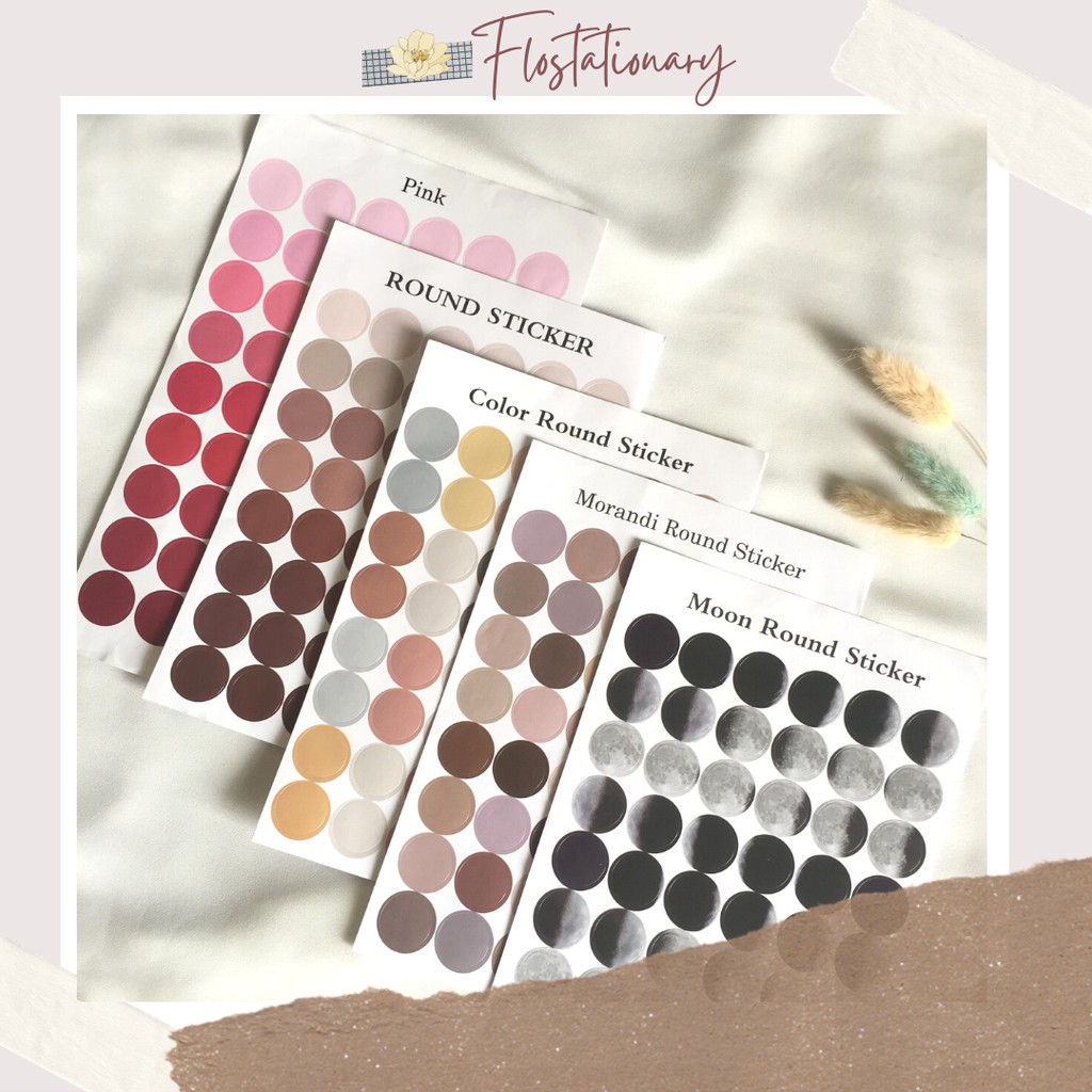 Jual Round Sticker Diameter 2,1 - 2,3 cm Stiker Bulat / Dot | Shopee ...