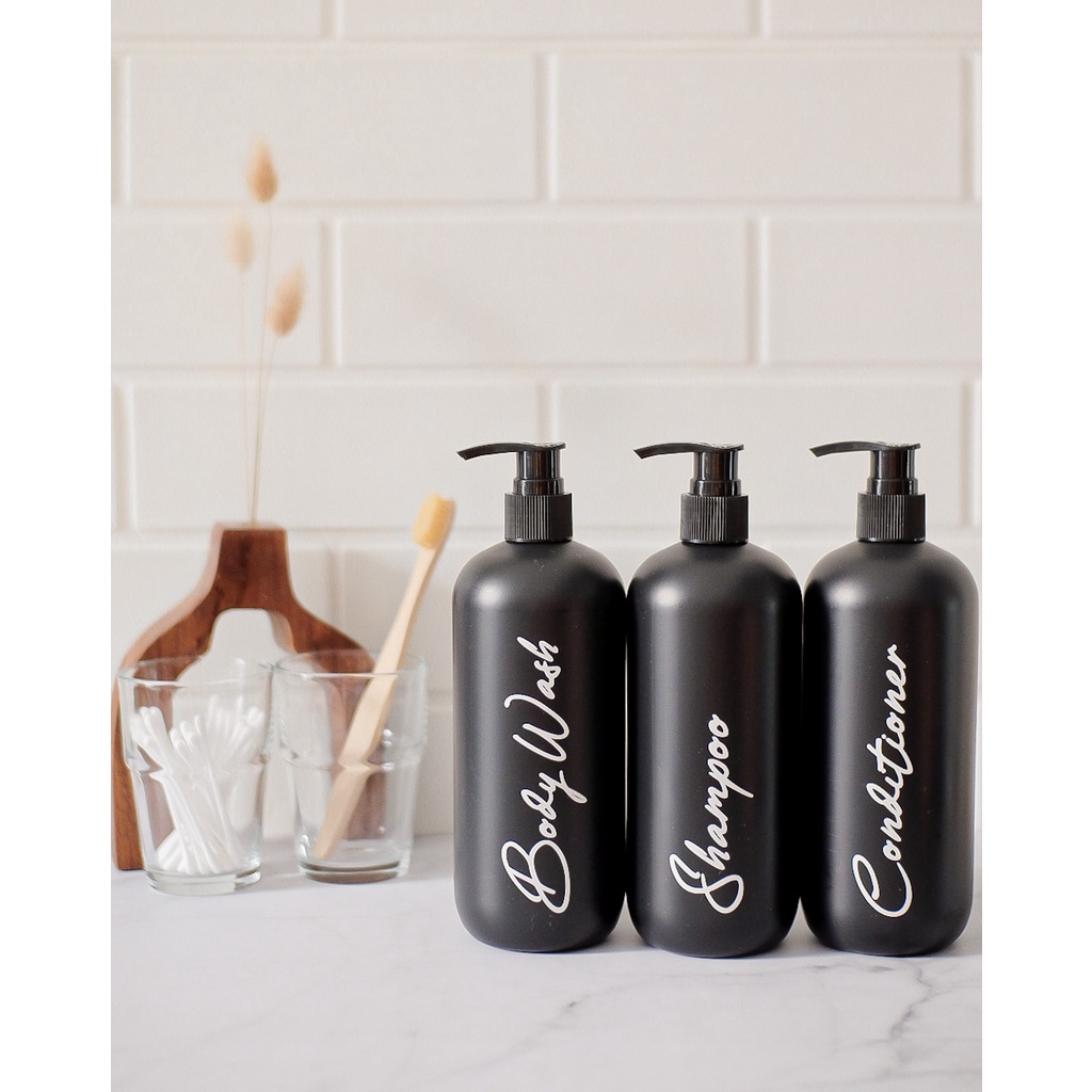 Jual BOTOL SABUN SHAMPOO CUCI TANGAN CUCI PIRING 500ML HITAM REFILL ...
