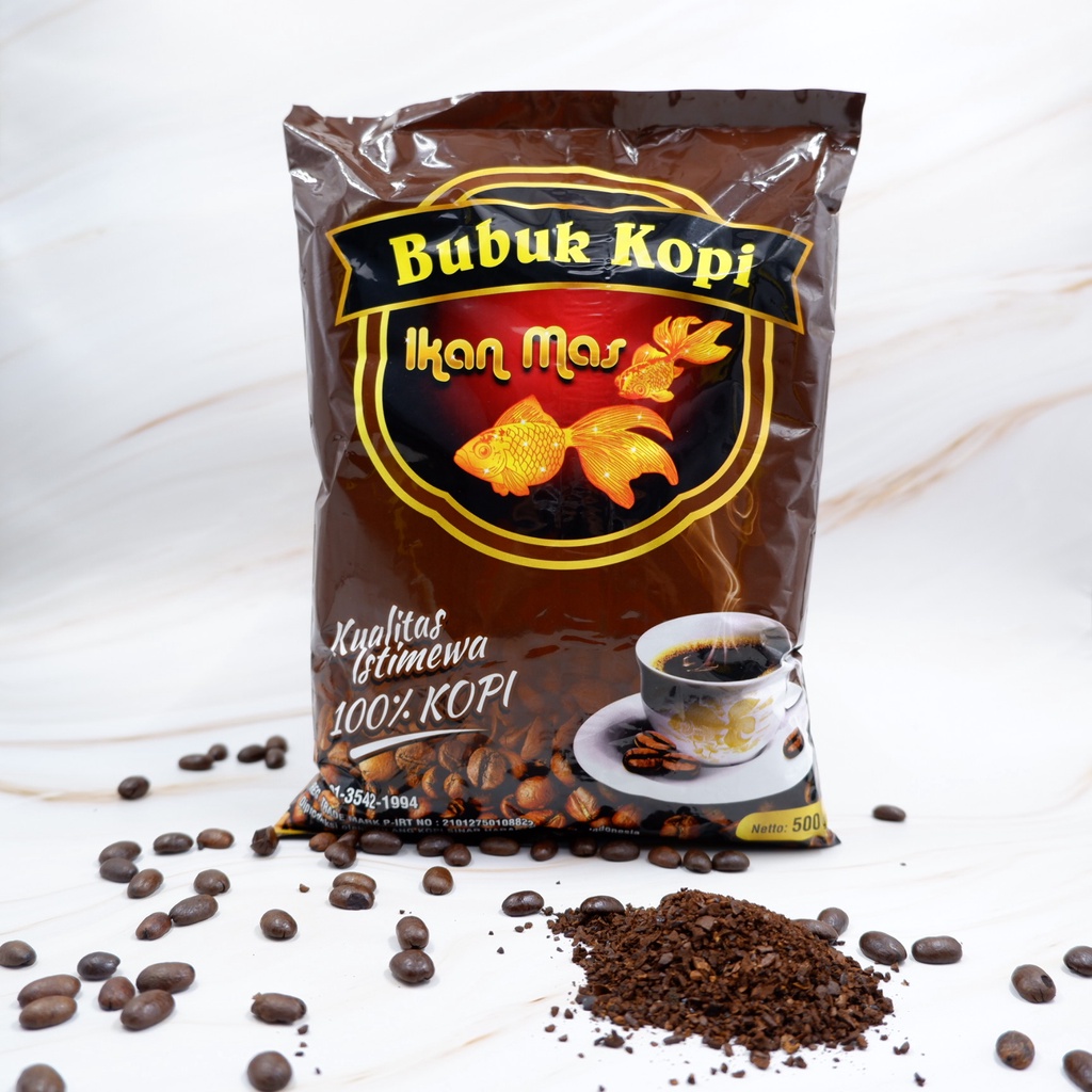 Jual Bubuk Kopi Kasar Halus Ikan Mas Arabica & Robusta 500Gr | Shopee ...