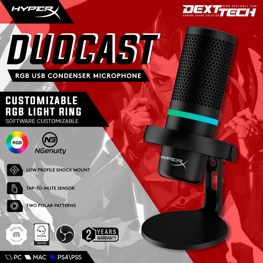 Jual HyperX DuoCast RGB USB Condenser Gaming Microphone | Shopee Indonesia