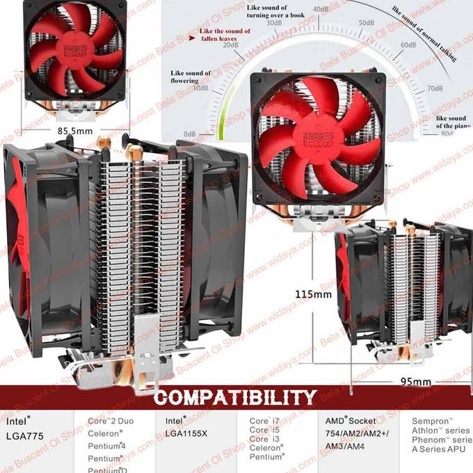 Jual Heatshink PC Double Fan Processor Cooling Pendingin Prosesor N ...