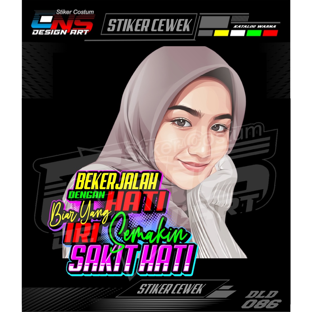 Jual Stiker Cewek Hijab Jumbo 1Meter Sticker decal mobil motor Sticker ...