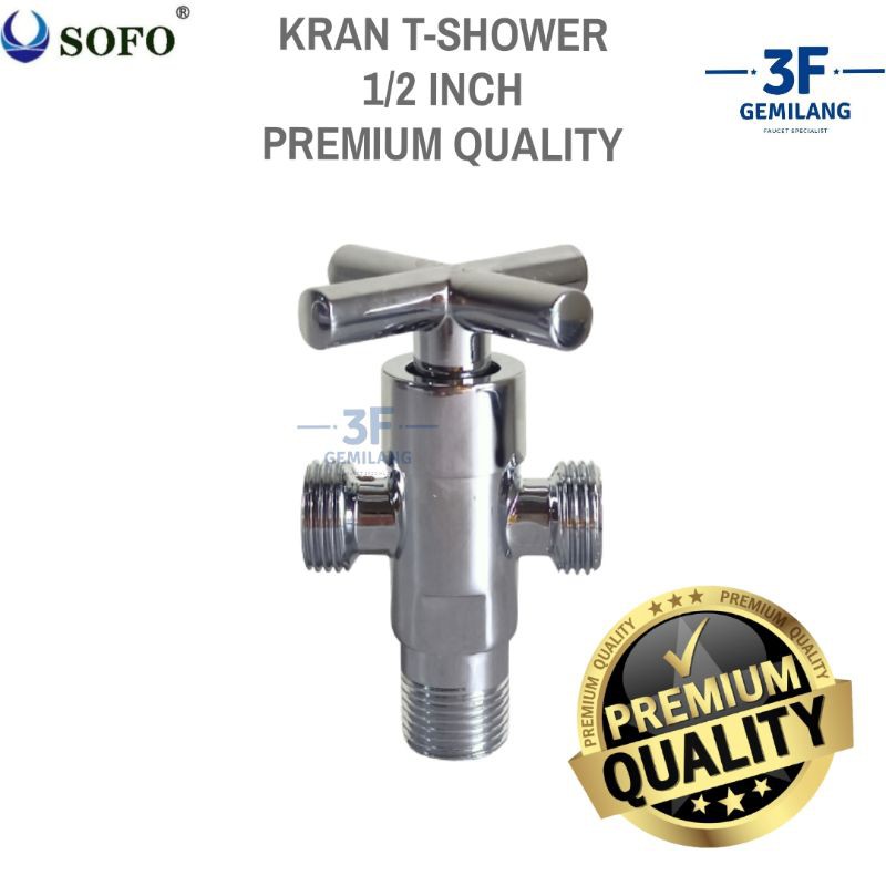 Jual Sofo - Kran T-Shower DOUBLE 2 LUBANG BALING CHROME ELEGAN 1/2 INCH ...