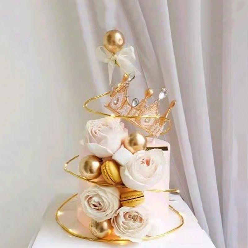 Jual Topper Kue Bola / Bintang / Crown Topper Cake Golden Circle Star ...