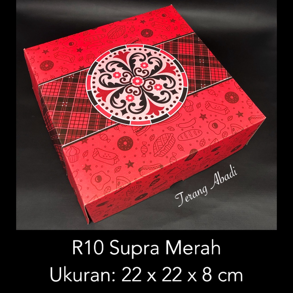 Jual Dus Nasi 22 X 22 X 8 cm Supra Merah R10 / Dos Kue / Dus Roti / Dus ...