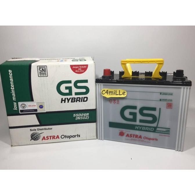 Jual AKI MOBIL GS HYBRID N50Z 55D26R GS ASTRA ORIGINAL SERENA FUSO ...