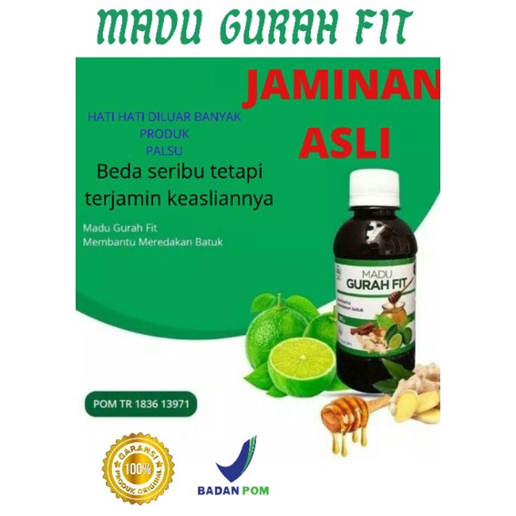 Jual Madu gurah fit obat batuk asli herbal original COD MADU obat batuk ...