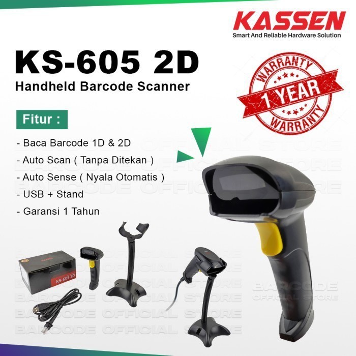 Jual SCANNER BARCODE KS-605 2D KASSEN | Shopee Indonesia